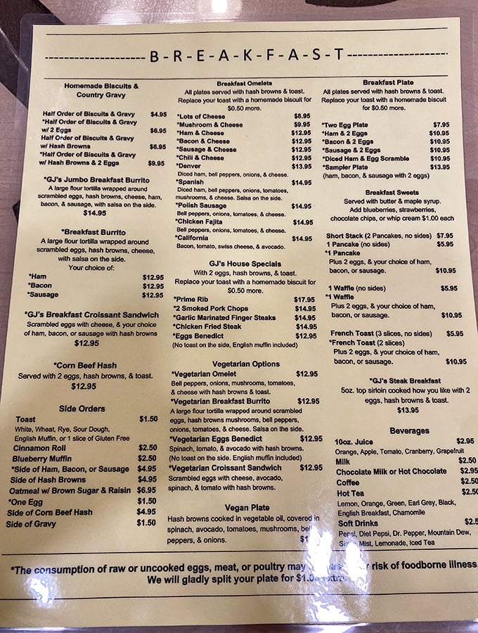 This menu isn't just a list of food &ndash; it's a roadmap to happiness. The breakfast section alone could sustain you through a Eugene winter.