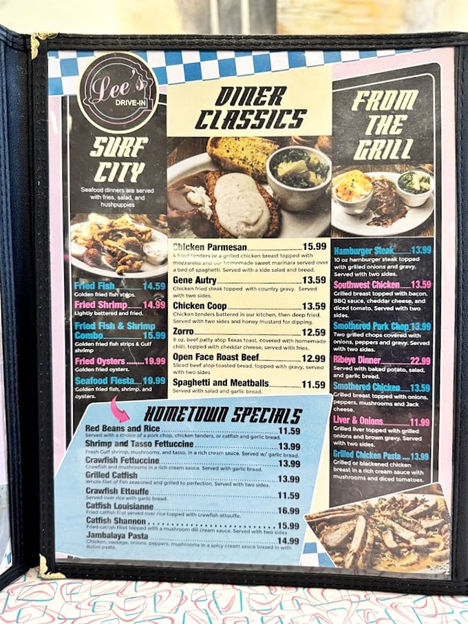 The menu reads like a love letter to comfort food, where Louisiana classics shake hands with diner staples in a delicious cultural exchange program.