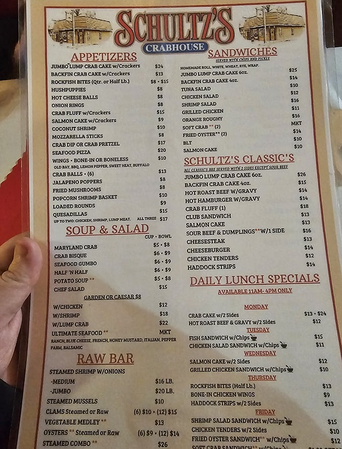 This menu isn't just a list of dishes; it's a love letter to Maryland's seafood heritage. The hardest decision you'll make all day.