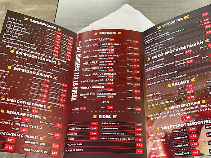 A menu that can't make up its mind is usually a red flag. Here, it's a promise of culinary adventure spanning continents&mdash;from omelettes to gyros to Philly cheesesteaks.