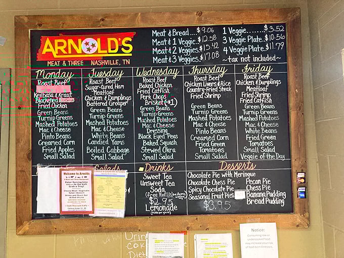This menu board is Nashville's version of the Rosetta Stone, decoding the mysteries of Southern cuisine one daily special at a time.