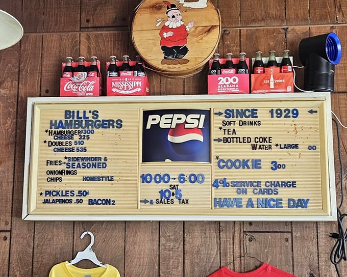 The menu board tells you everything you need to know: life is simple when your only decision is how many patties you want.