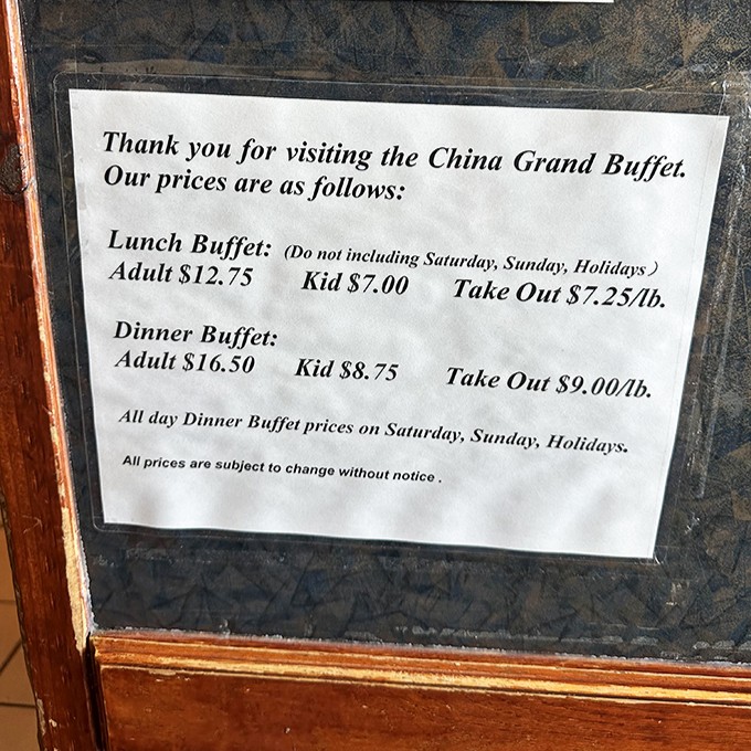 The menu board reveals the secret to China Grand's popularity&mdash;affordable all-you-can-eat options that won't break the Idaho bank.