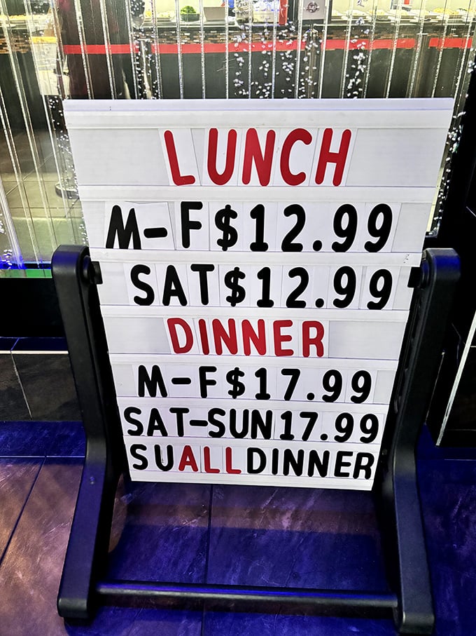 The price board &ndash; where math and appetite negotiate terms. Weekend dinner splurge means unleashing your inner food explorer.