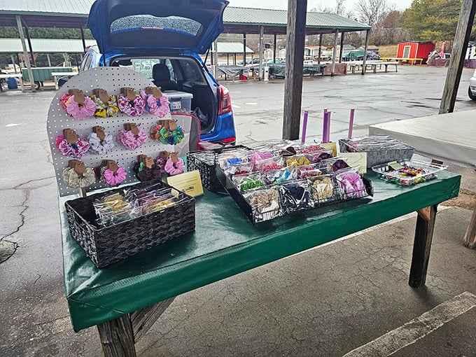 Handcrafted hair accessories and trinkets arranged with care &ndash; proof that someone's passion project might become your daughter's favorite new thing.