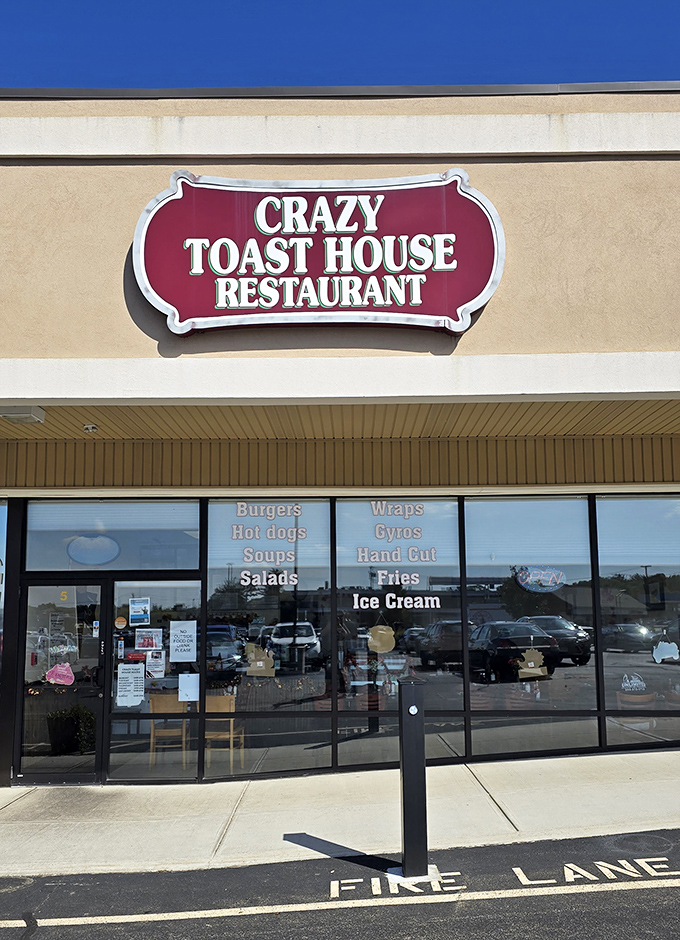 Crazy Toast House doesn't just serve breakfast &ndash; it announces it with that bold red sign. A name that promises adventure on a plate.