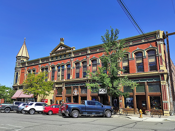 Ellensburg's historic brick buildings stand proudly against that impossibly blue Central Washington sky.