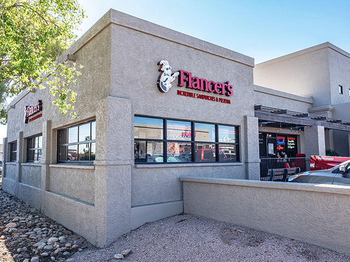 Flancer's exterior might be modest, but inside awaits sandwich artistry that would make Michelangelo put down his chisel.