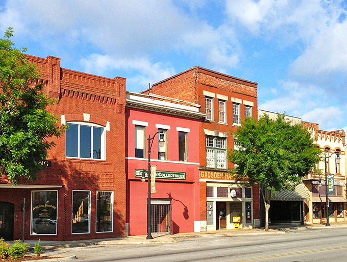 Historic downtown Gadsden showcases colorful brick buildings where small-town charm meets big-time character, all at prices that won't break the bank.