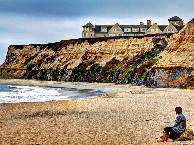 Half Moon Bay's dramatic cliffs stand guard over beaches where pumpkins grow giant.
