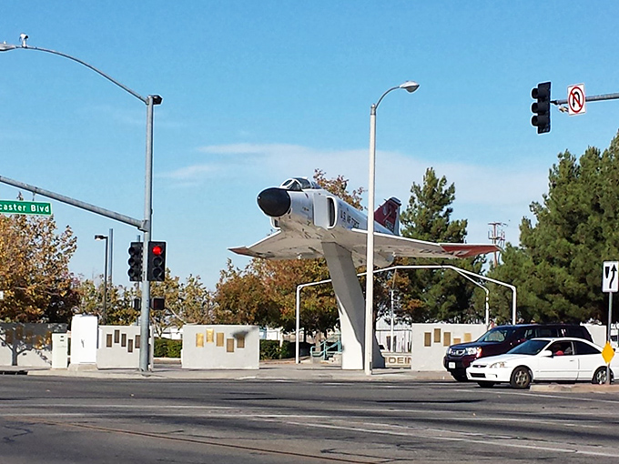 Lancaster's aerospace heritage takes flight with this impressive jet display &ndash; a free roadside attraction for aviation enthusiasts.