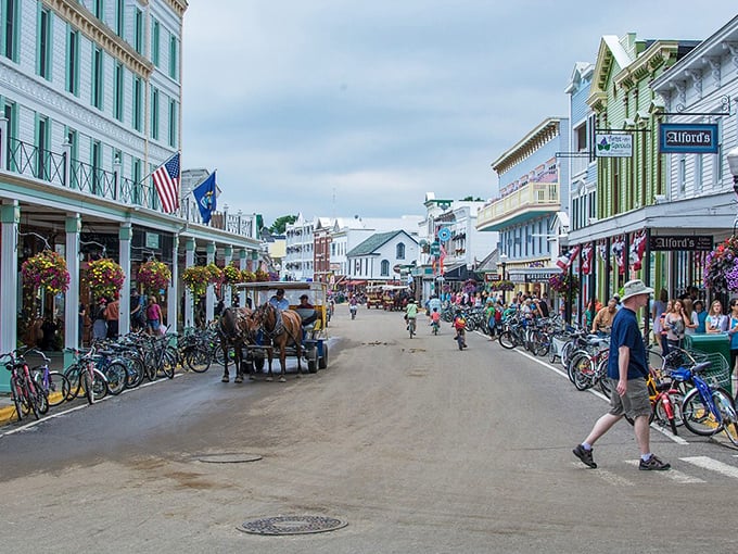 Horse-drawn carriages on car-free streets make Mackinac Island feel like the most delightful kind of time travel available.