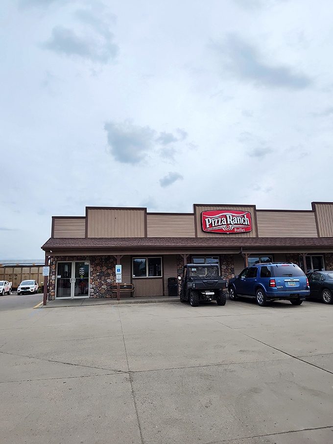 Pizza Ranch's rustic exterior might look unassuming, but inside awaits a buffet that'll make your stomach say "yeehaw!"