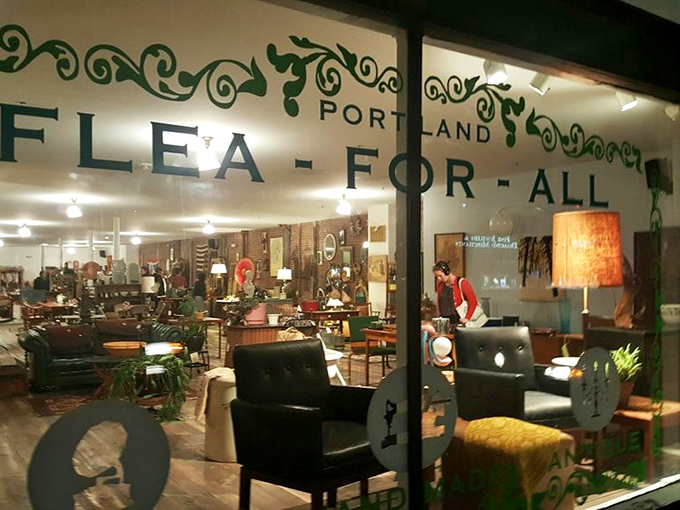 Portland Flea-for-All's storefront promises what lies within – a wonderland of vintage treasures that would make even Marie Kondo lose her minimalist resolve.