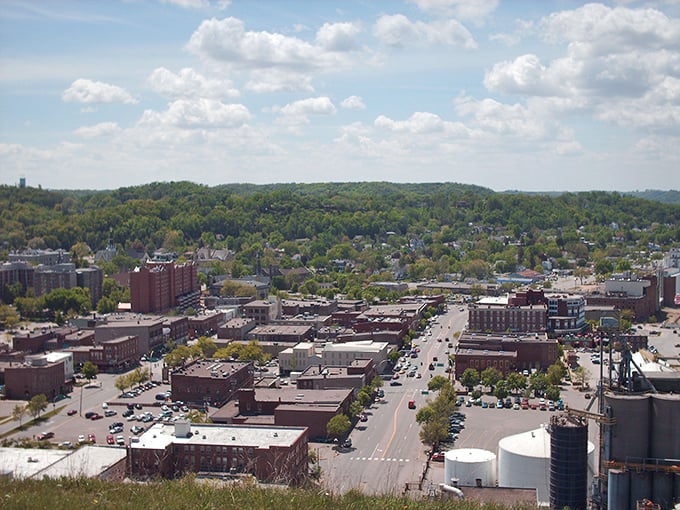 Historic brick buildings line the streets of downtown Red Wing, where time seems to slow down in the best possible way.