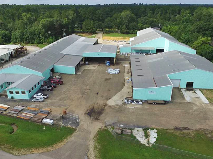 Salvage World from above looks like a small village dedicated to the art of the second chance.