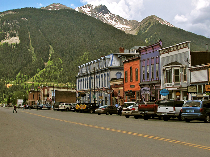 Silverton's historic buildings pop with color against the dramatic mountain backdrop &ndash; a Wild West painting come to life.