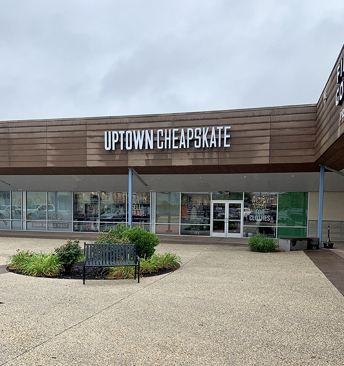 Uptown Cheapskate's sleek storefront hints at what's inside: not your grandmother's thrift store, but a boutique experience without the boutique prices.