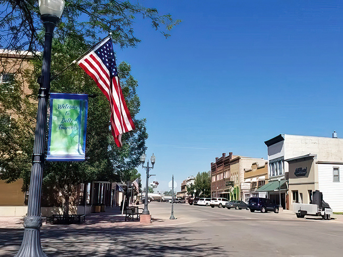 The wide, welcoming streets of Belle Fourche showcase the town's accessible layout, where everything you need is just a short walk away.