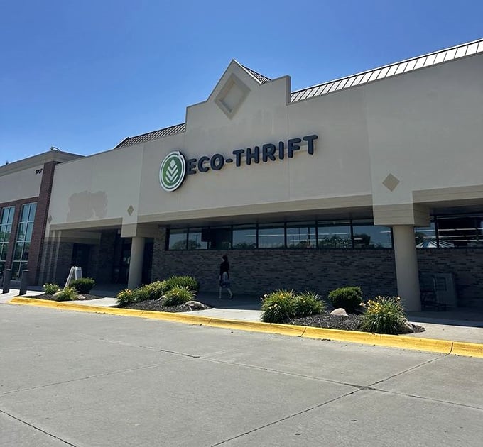 Bathed in sunshine, Eco-Thrift stands ready to welcome treasure hunters searching for that perfect piece at an imperfect price.