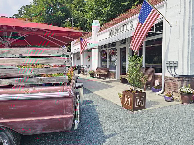 Those wooden benches outside Merritt's aren't just seating&mdash;they're front-row tickets to one of North Carolina's greatest sandwich shows.