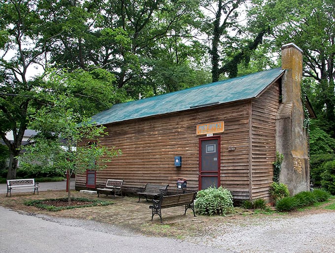 Historic wooden buildings like this one have watched over Mooresville' streets since Alabama was still finding itself.