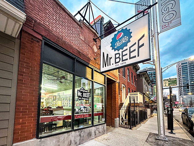 The unassuming brick exterior hides Chicago's worst-kept secret: beef sandwiches worth writing home about.