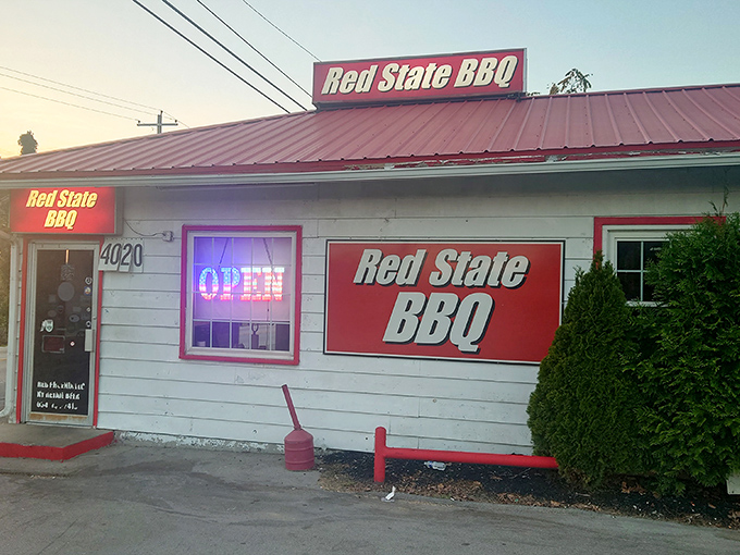When the "OPEN" sign glows at Red State BBQ, it's like a beacon calling all hungry travelers home to brisket paradise.