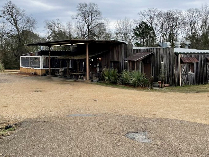Simple white railings and palm trees welcome you to catfish heaven &ndash; no password required, just bring your appetite.