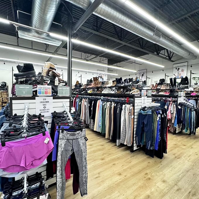 The pristine organization at Uptown Cheapskate makes hunting for fashion treasures feel less like archaeology and more like shopping with a stylish friend.