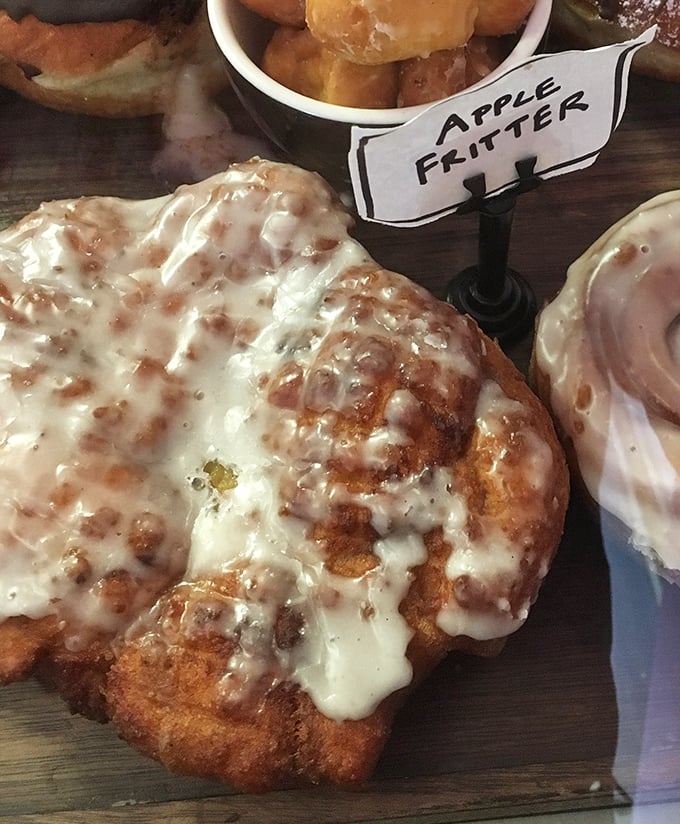 Behold the legendary apple fritter&mdash;craggly, glazed perfection with pockets of cinnamon-spiced fruit that would make your grandmother question her recipe.