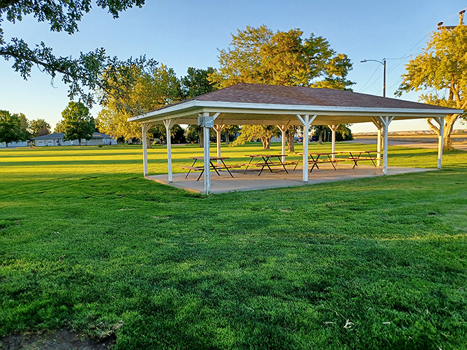 This pristine gazebo in Bayard City Park isn't just a pretty structure&mdash;it's summer concert central, family reunion headquarters, and the town's unofficial outdoor living room.