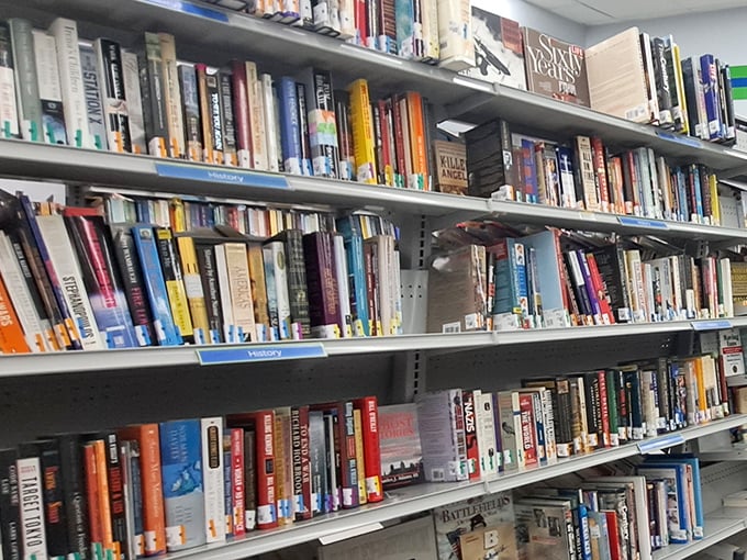 Literary treasure trove where Stephen King paperbacks rub covers with forgotten bestsellers. Every bookworm's dream hunting ground.