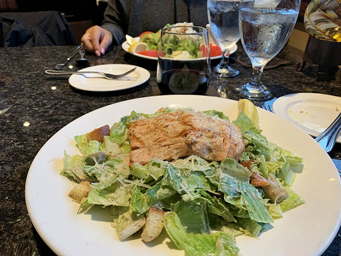 The Caesar salad that launched a thousand return visits. Crisp romaine, house-made dressing, and grilled chicken that makes lettuce feel special again.