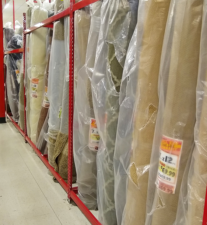 Carpet central, where area rugs hang like well-aged prosciutto in an Italian deli. The perfect place to find something to tie your room together, Lebowski-style.