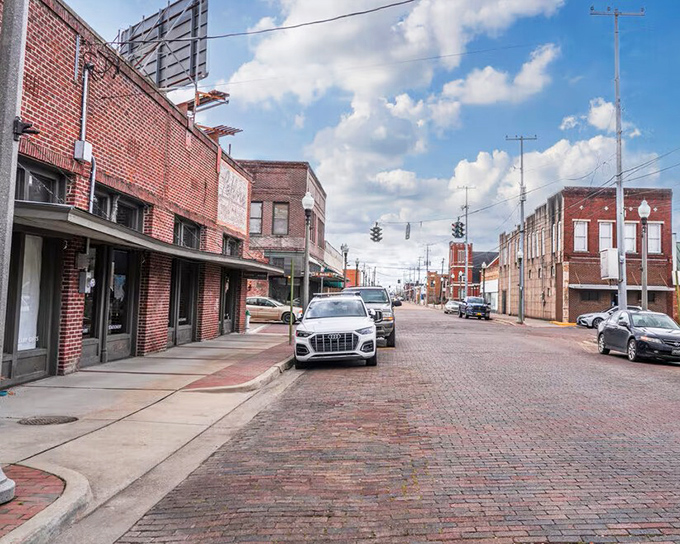 Brick streets and historic storefronts create Greenwood's distinctive downtown charm, where parking spots are plentiful and parallel parking anxiety non-existent.