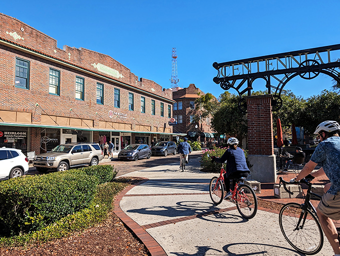 Cyclists enjoy the West Orange Trail as it cuts through downtown, where historic buildings and outdoor recreation create Winter Garden's perfect marriage.