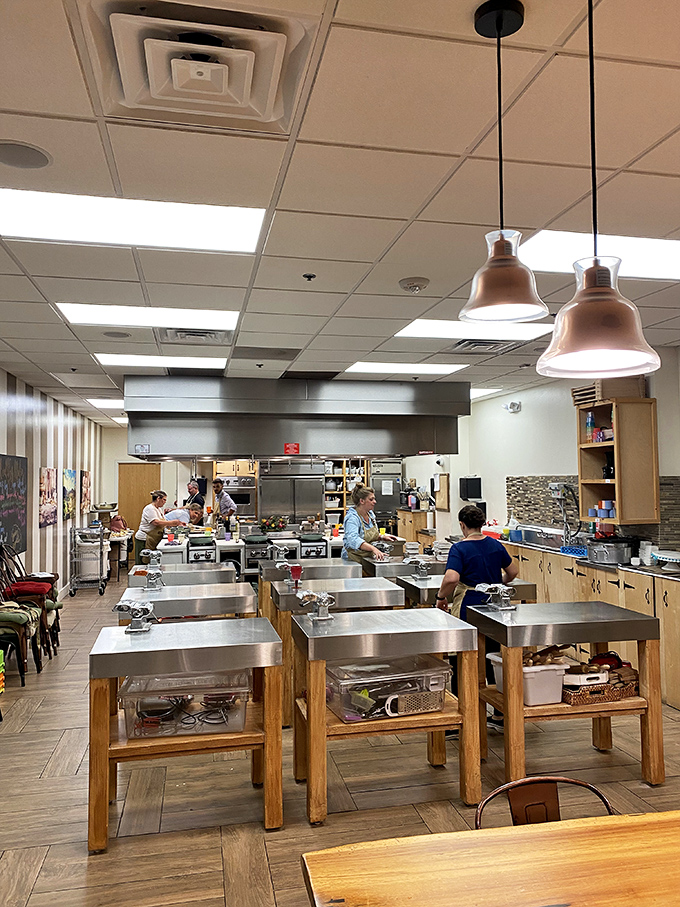 Cooking classes where stainless steel meets warm wood &ndash; the perfect setting for transforming simple ingredients into Italian masterpieces.