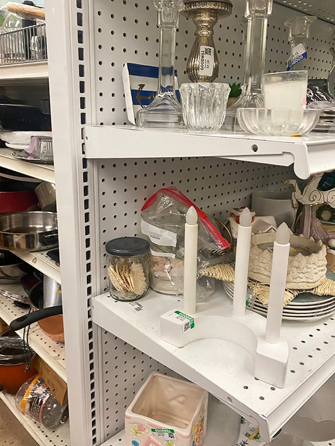 Crystal candlesticks and stainless steel pots mingle like guests at the world's most eclectic dinner party.