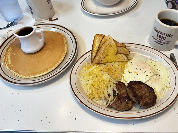 The Hungry Man Breakfast isn't just a meal, it's a commitment. Your stomach will send a thank-you note.