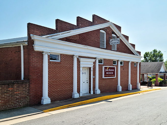 The James Madison Museum stands proudly in brick and white columns, housing history without the stuffiness of those big-city institutions.