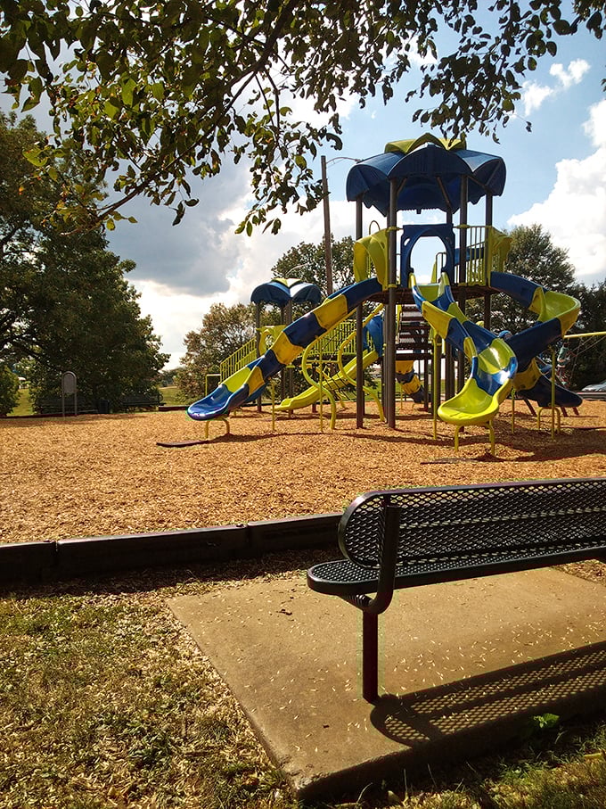 Childhood joy doesn't expire! This playground invites grandparents to watch little ones create memories while reminiscing about their own playground days.