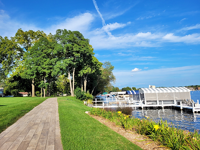 The Shore Path beckons with wooden walkways and waterfront views. It's like nature's red carpet, minus the paparazzi and uncomfortable shoes.