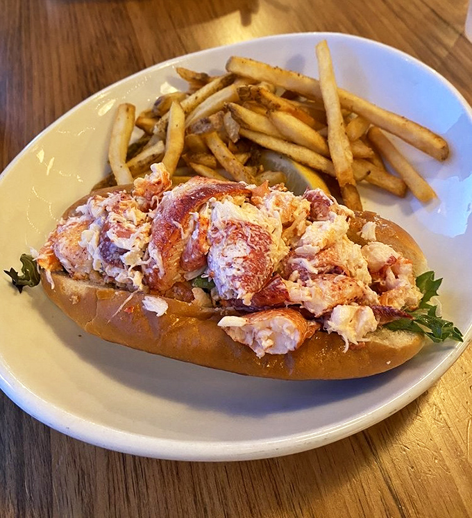 Lobster roll nirvana achieved! Chunks of sweet meat barely contained by a buttery brioche vessel&mdash;this is why people cross state lines.
