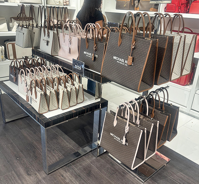 Michael Kors handbag nirvana &ndash; where "I'll just look" transforms into "I need this in every color" faster than you can say "tax-free."