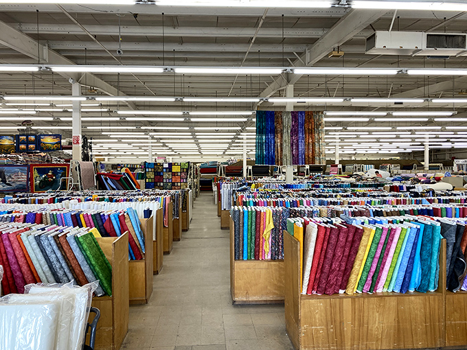 A fabric lover's paradise at Marshall Dry Goods&mdash;where quilters and crafters lose track of time amid aisles of possibilities in every color imaginable.