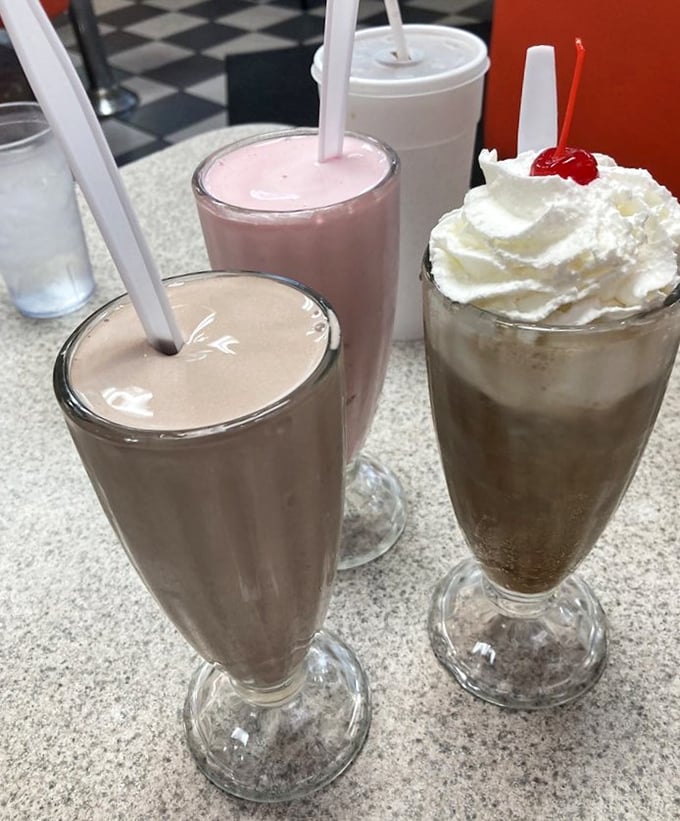 These milkshakes are thick enough to require serious straw strength but won't dislocate your cheeks trying to drink them.
