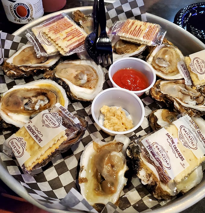 Fresh oysters in South Dakota? It's not a mirage! These briny beauties arrive daily, served with classic accompaniments that would make coastal restaurants jealous.