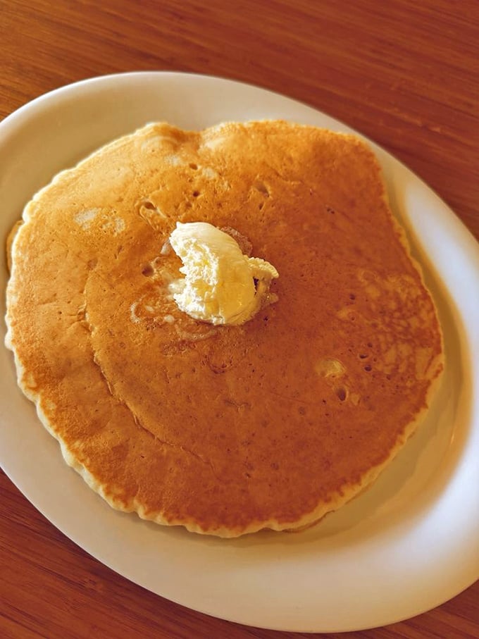 The legendary pancake in all its golden glory. Not pictured: the small building it could provide shelter for during a rainstorm.
