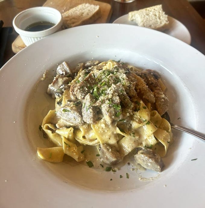 This mushroom pasta isn't just dinner—it's a creamy revelation that makes you want to book a flight to Italy or at least come back tomorrow.